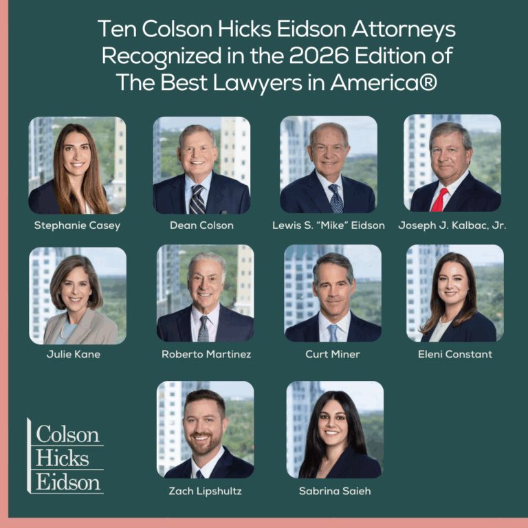 Ten Colson Hicks Eidson Attorneys Recognized in 2026 Edition of The ...